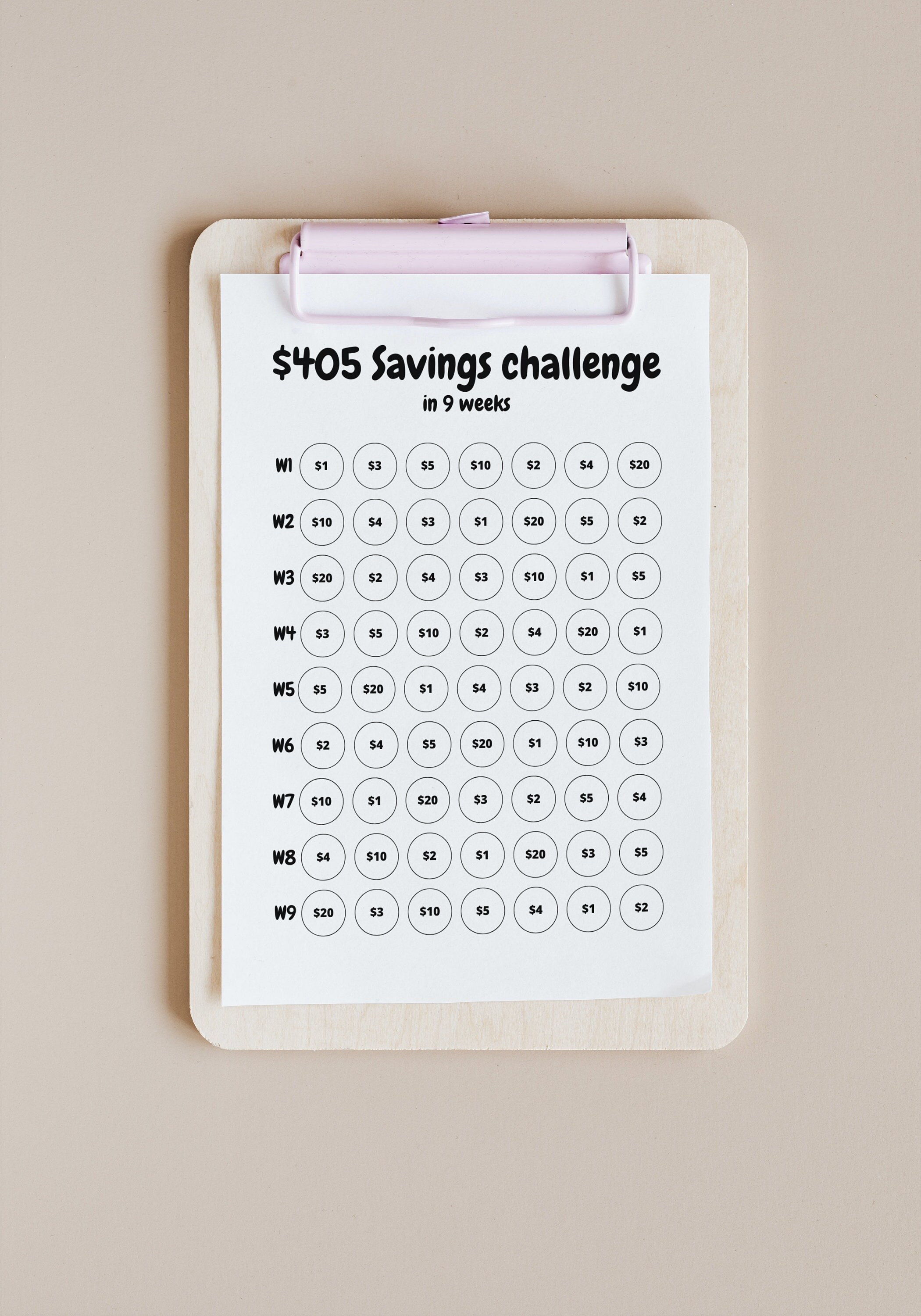 Digital Download Savings Tracker Challenge Minimalist Countdown ...