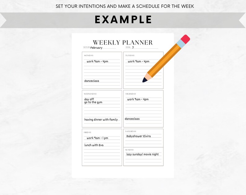 Weekly Planner Printable to Do List | Minimal Weekly Schedule | Weekly ...