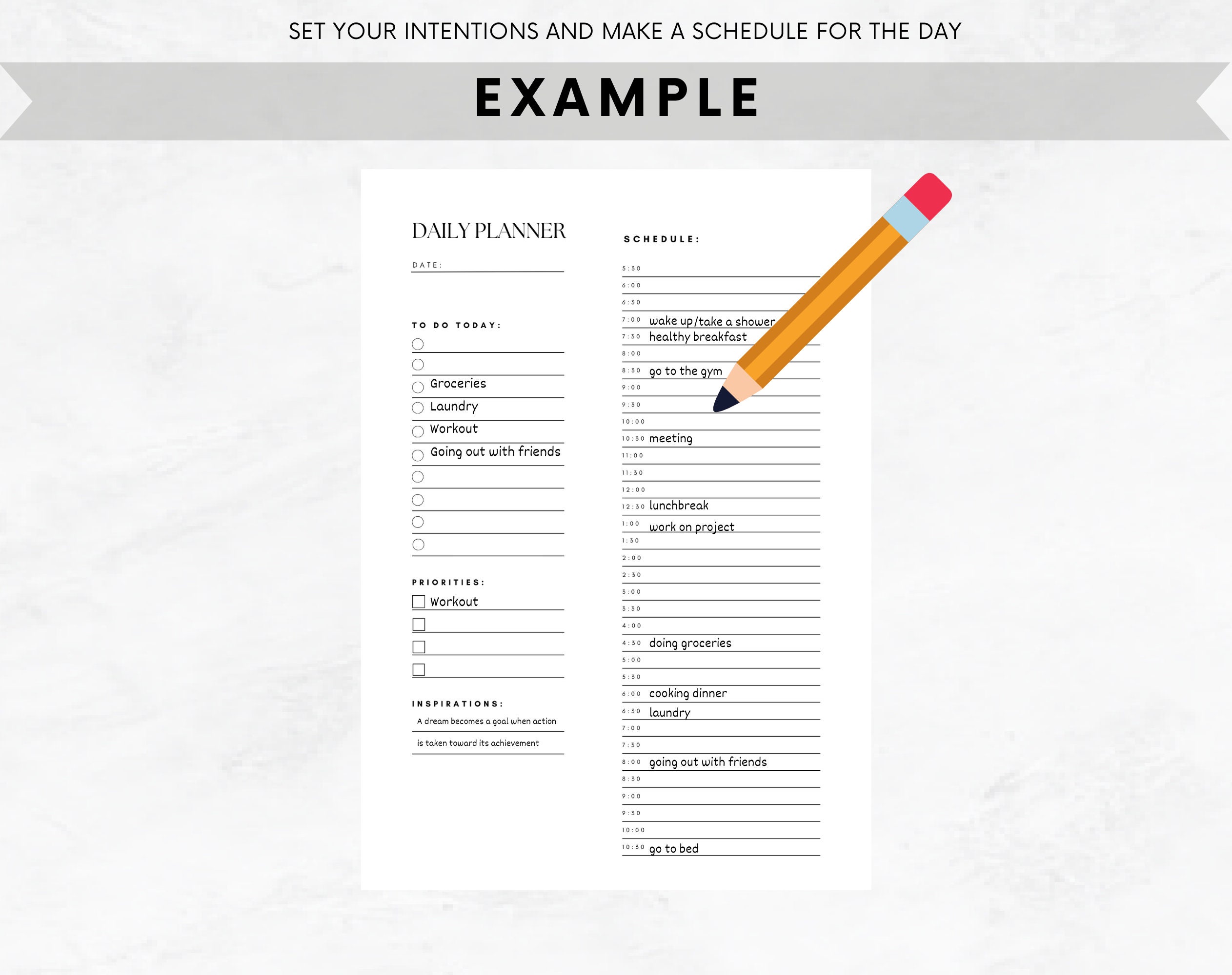 Daily Time Planner Printable | Routine Tracker | Half Hourly Schedule ...