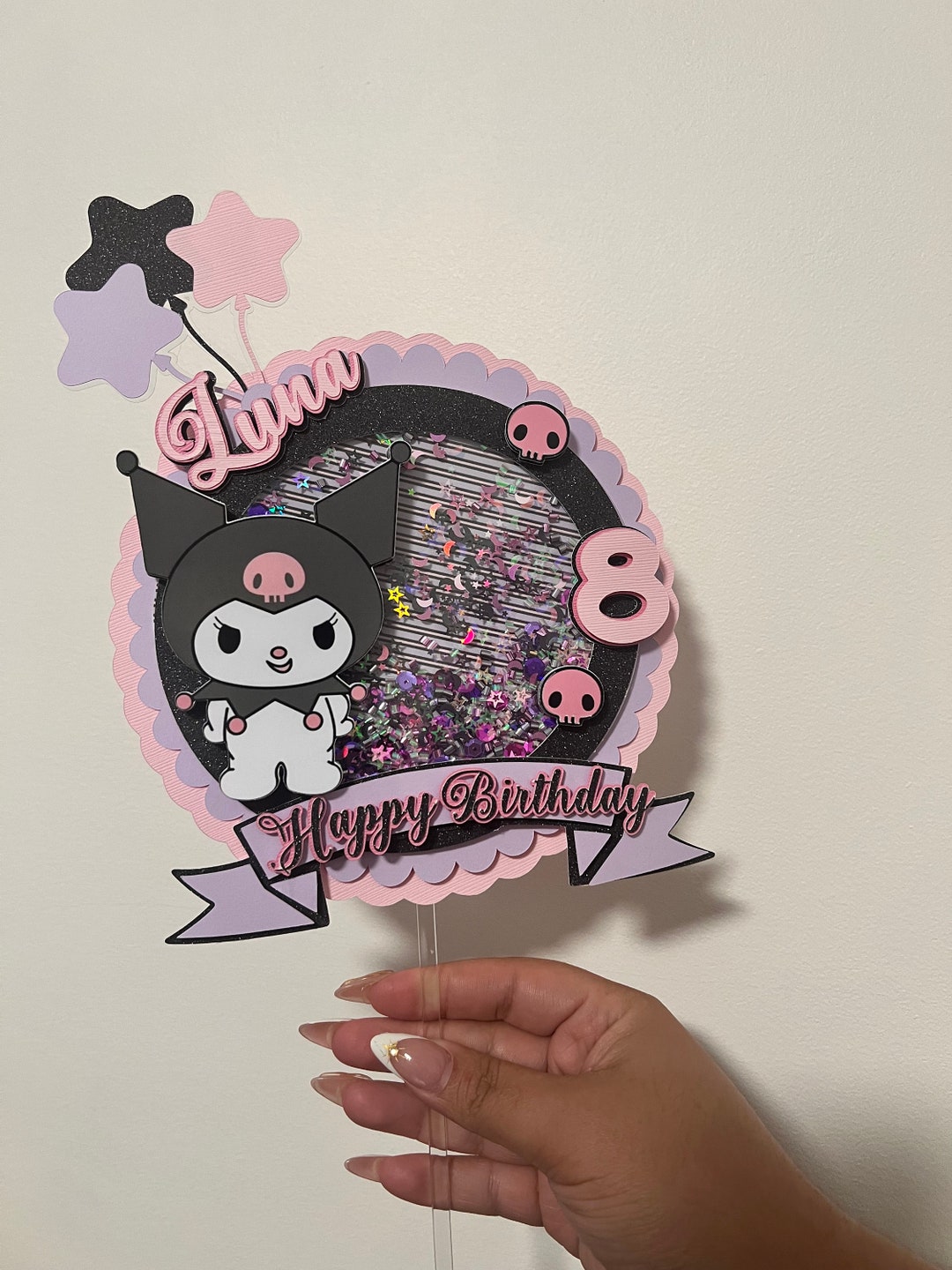 Kuromi Inspired Cake Topper Shaker Custom Made, Personalized. - Etsy