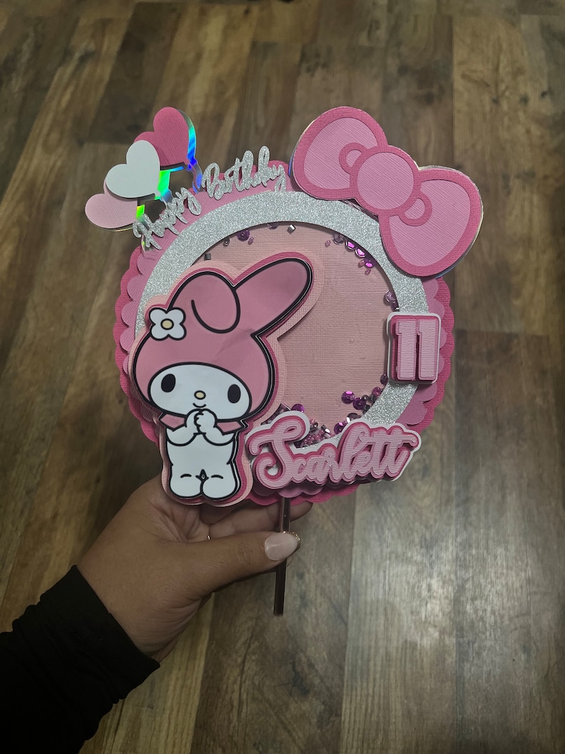 My Melody Inspired Cake Topper Shaker Custom Made, Personalized. - Etsy