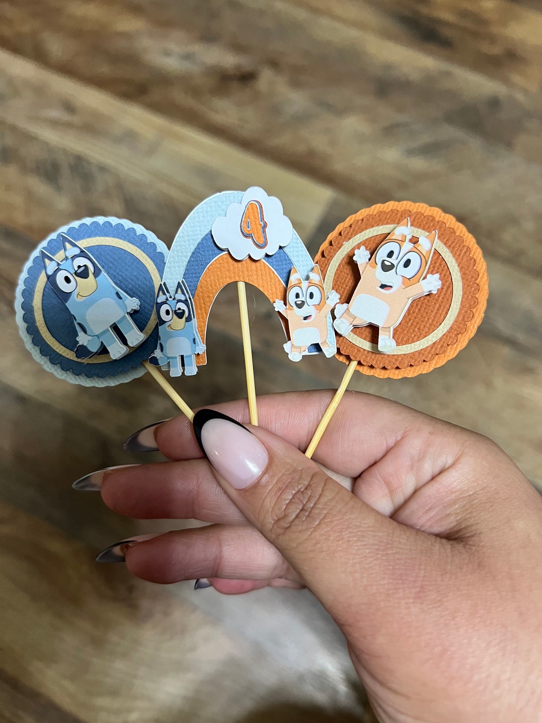 12 Ct. Bluey Inspired Cupcake Toppers - Custom Made, Personalized ...