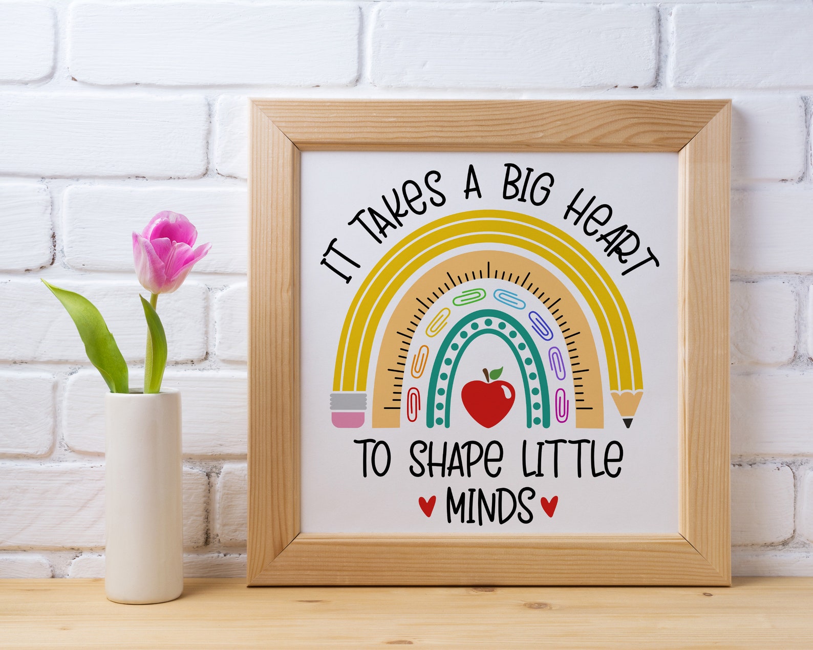 It Takes A Big Heart to Shape Little Minds Svg, Teacher Rainbow SVG ...
