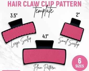Hair Claw Clip Template Svg, Hair Claw Cover Template, Leather Hair ...