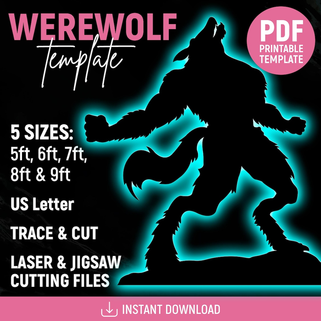 Werewolf Template, Halloween Scene Lawn Decor, Outdoor Silhouette ...