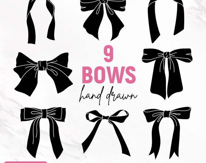 Ribbon Bow Svg Bundle, Ribbon Svg, Bow Svg, Hair Bow Svg, Bow Tie Svg ...