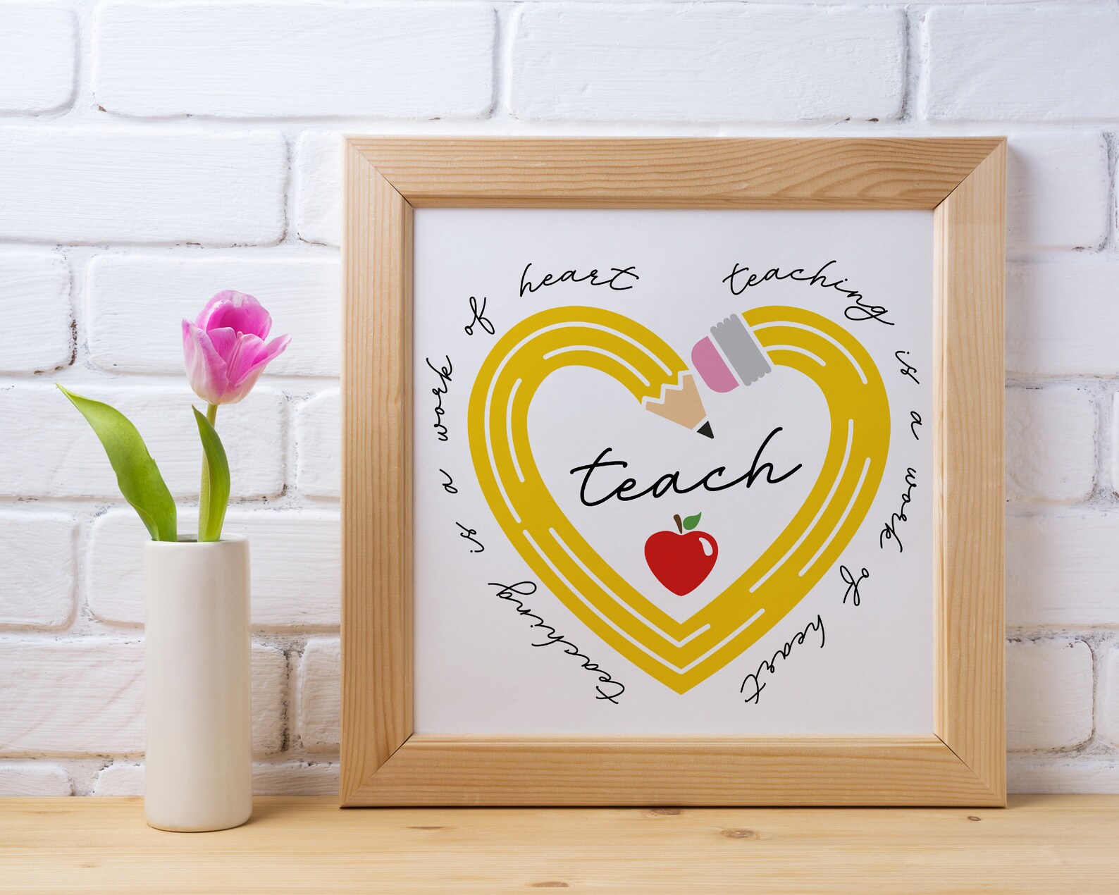 Teaching is a Work of Heart SVG, Teacher Heart Svg, Teacher SVG ...