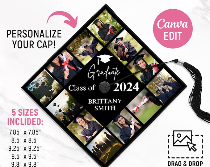 Personalized Graduation Cap Topper, Custom Grad Cap Topper, Class of ...