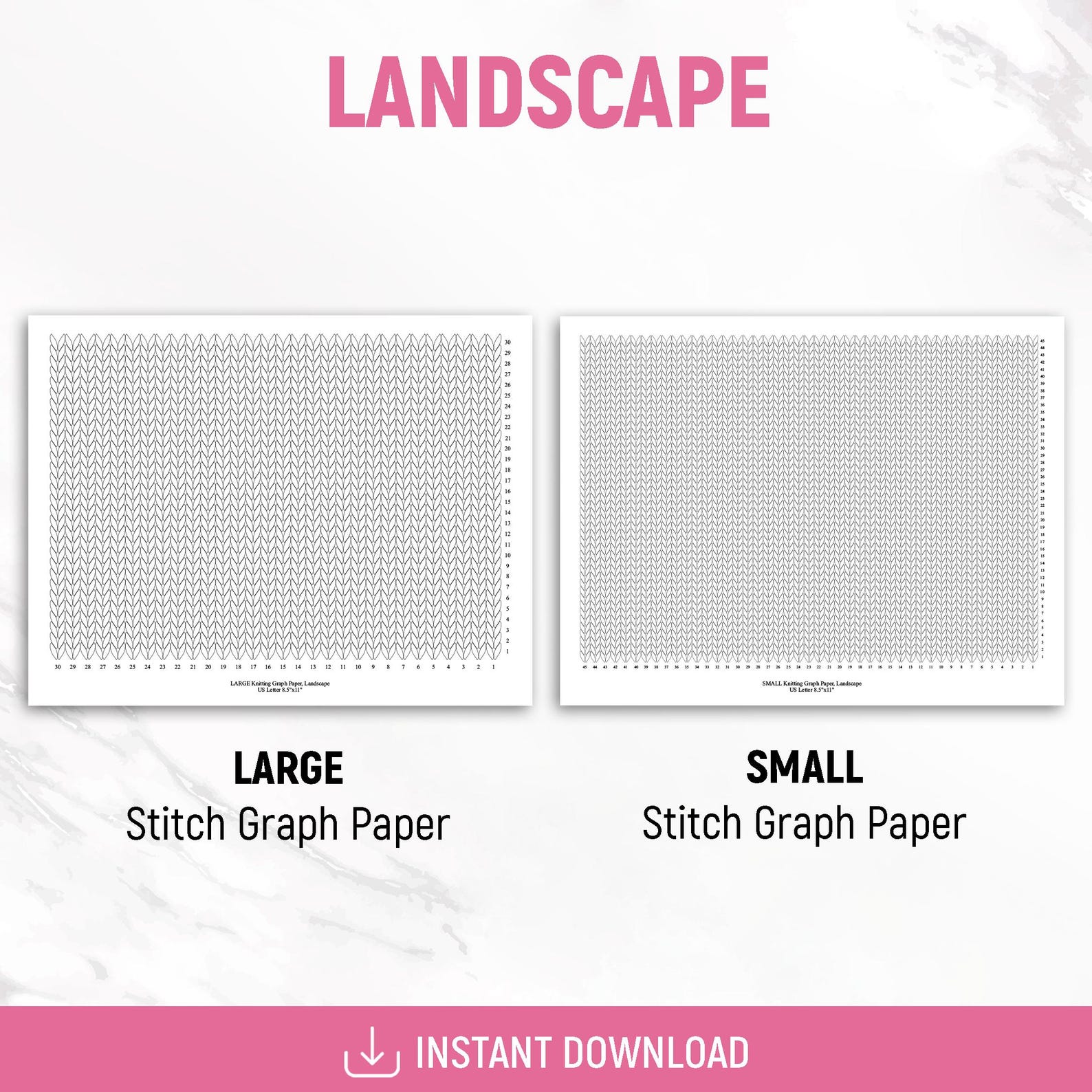 Knit Stitch Graph Paper, Knitting Graph Paper, US Letter, A4, Small ...
