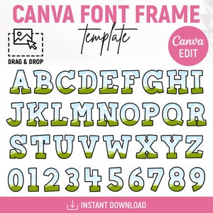 Editable Canva Frame Letters, Uppercase Lowercase & Numbers, Drag and ...