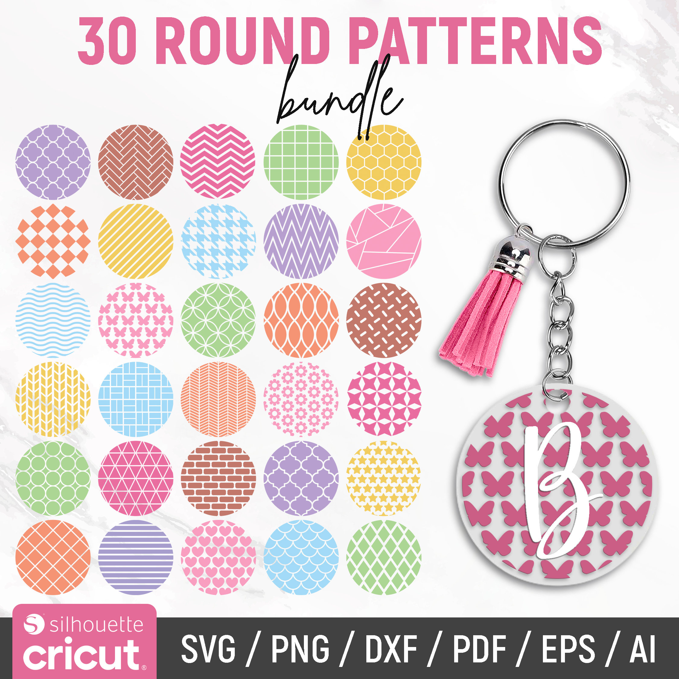 Round Pattern Svg, Circle Patterns Svg, Keychain Svg, Keyring Patterns ...