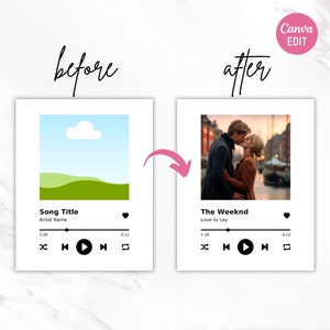 Music Player Plaque Frame Template, Personalized Photo Song Plaque ...