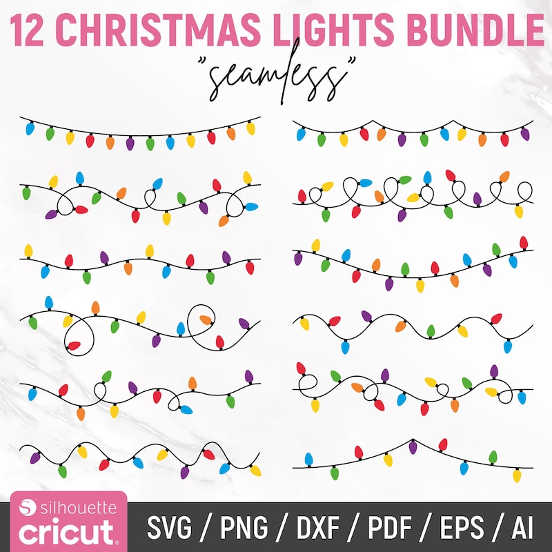 String of Lights Christmas Clipart - Etsy