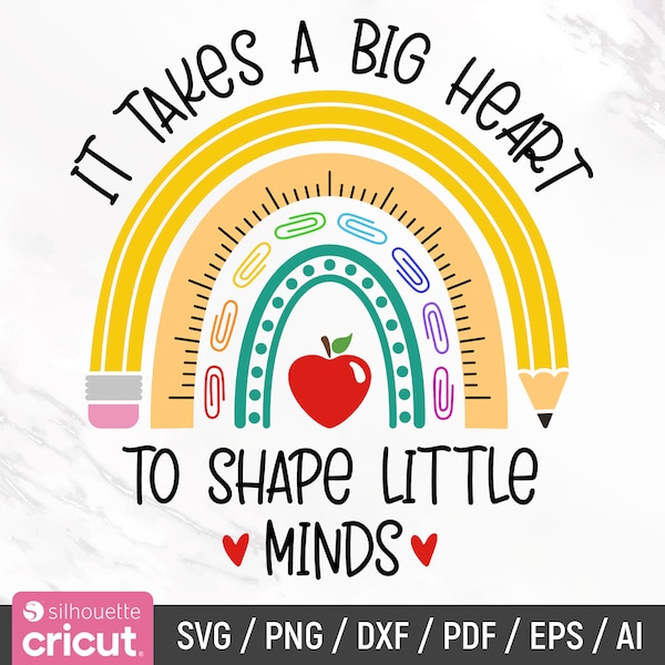 It Takes Big Heart to Shape Little Minds - Etsy
