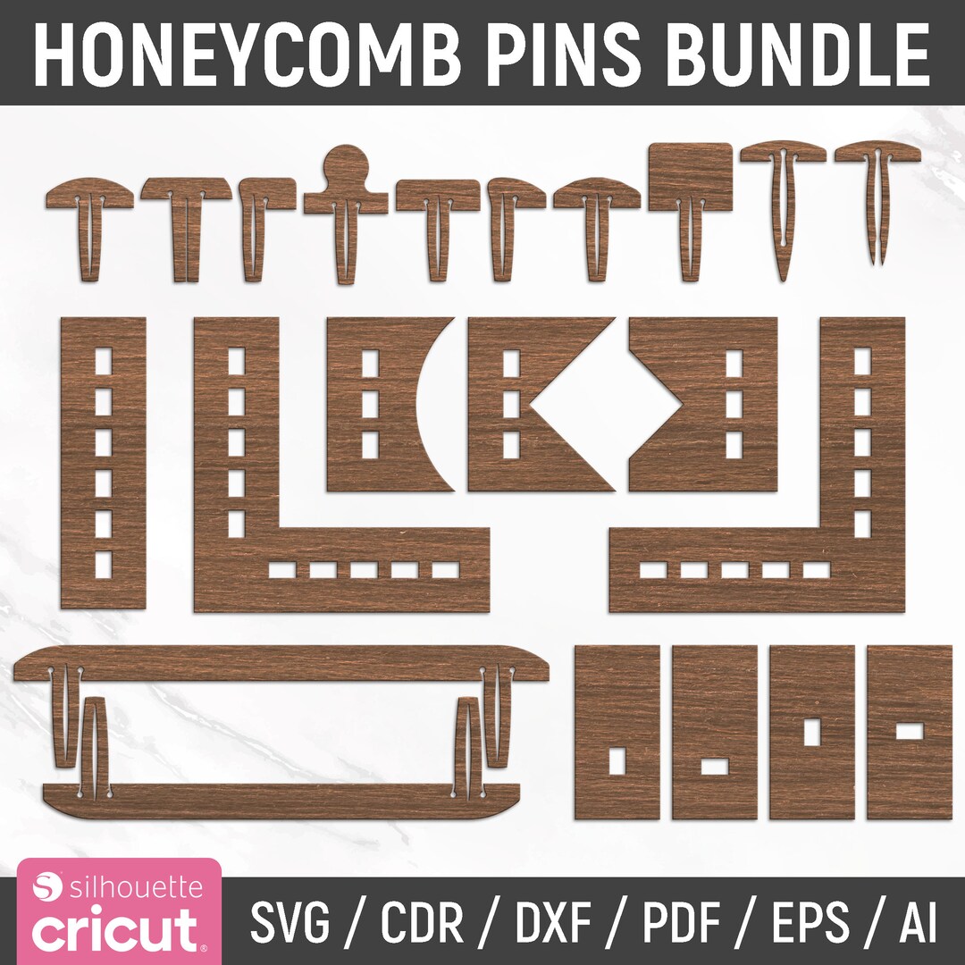 Honeycomb Pins Bundle, Honeycomb Bed Pins Svg, Honeycomb Pins Svg ...