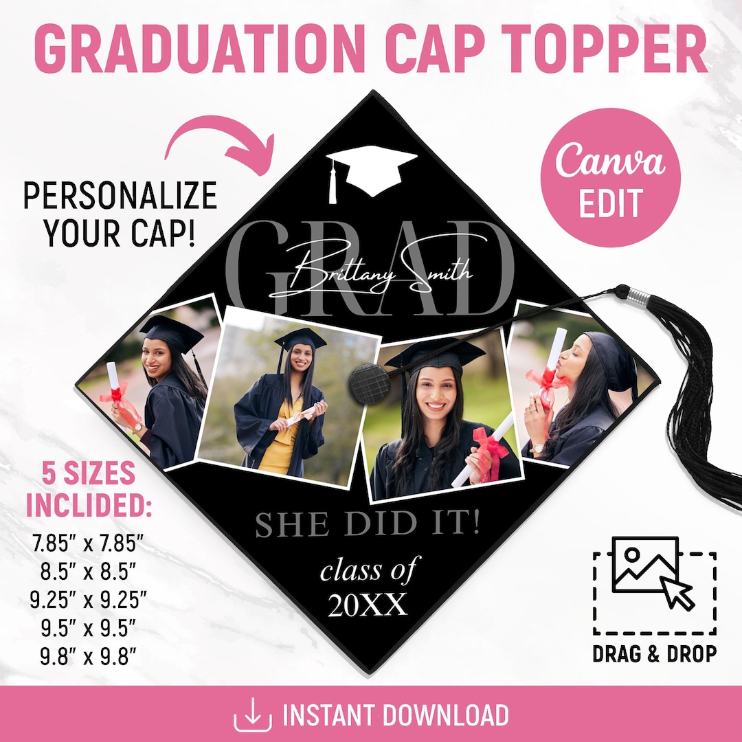 Personalized Graduation Cap Topper, Custom Grad Cap Topper, Class of ...