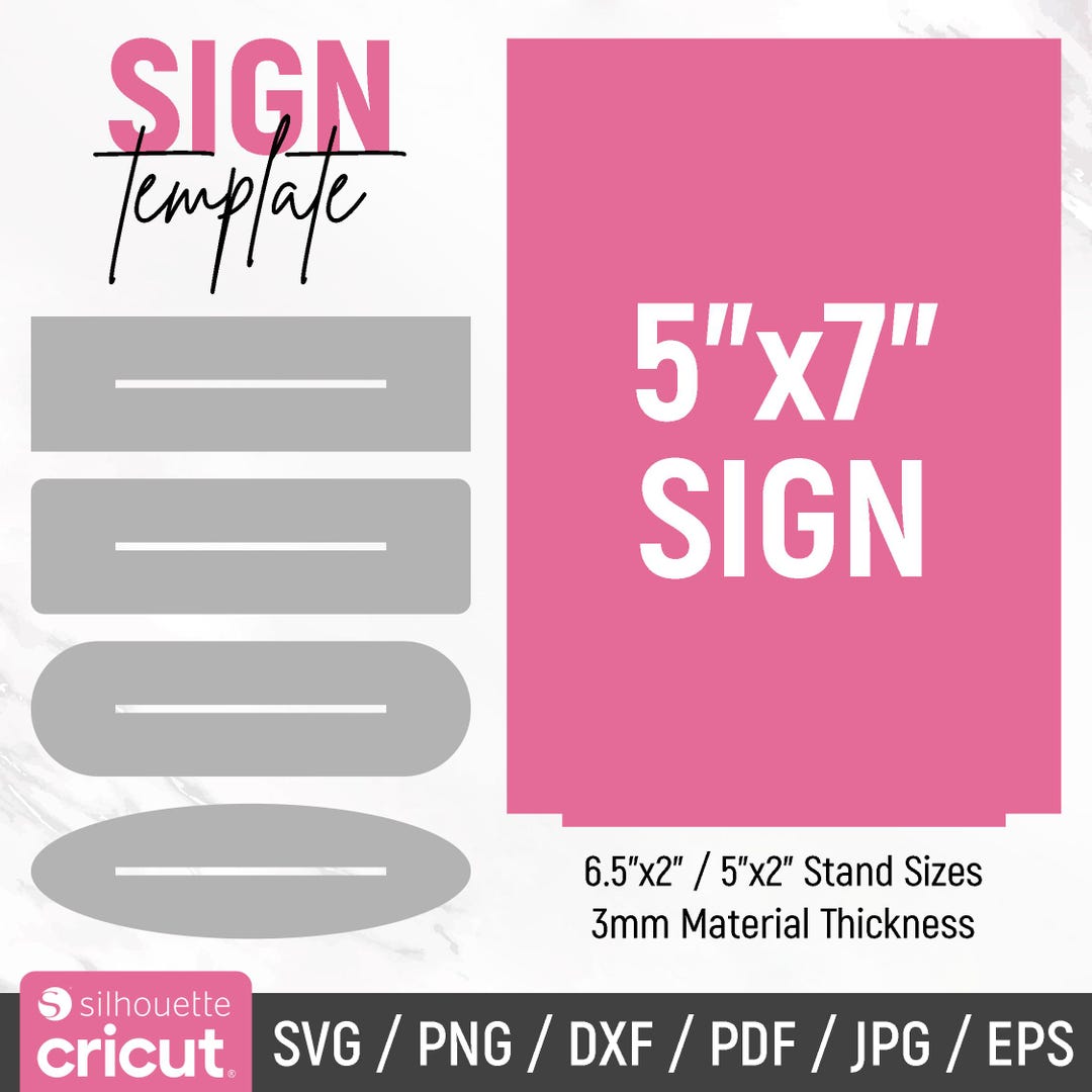5x7 Rectangle Sign Template, Arch Sign Svg, Standing Sign Base, Social ...