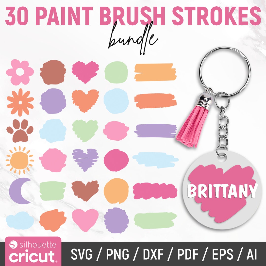 Paint Brush Strokes Svg, Paint Brush Svg, Background Svg, Keychain Svg ...