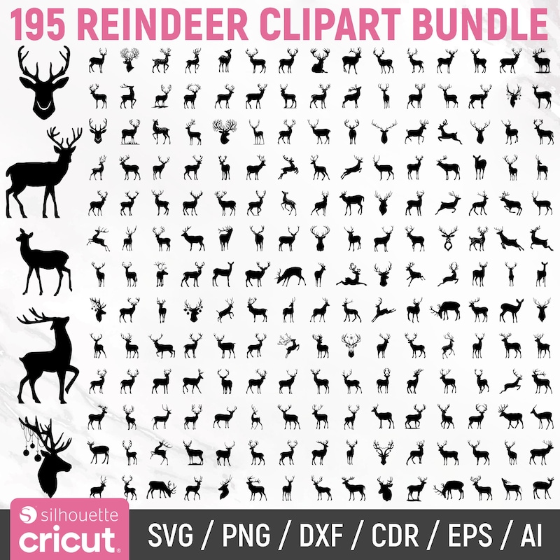 Reindeer Vector File - Etsy UK