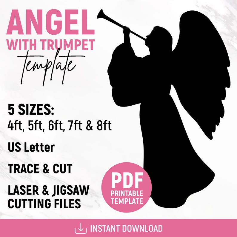 Angel With Trumpet Template, Christmas Scene Lawn Decor, Outdoor ...