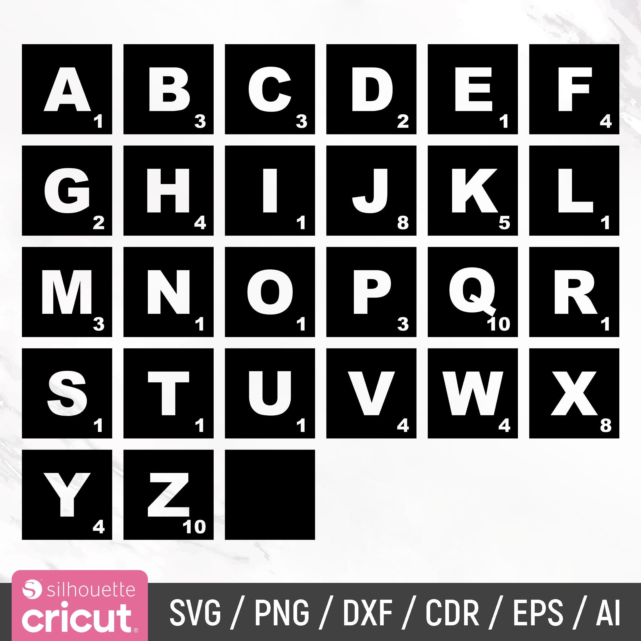 Scrabble Tiles Svg, Alphabet Letter Tiles, Scrabble Tiles Cut Files ...