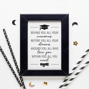 Behind You All Your Memories Svg, Graduation Quote, Graduation Svg, Graduation Party Decor ...