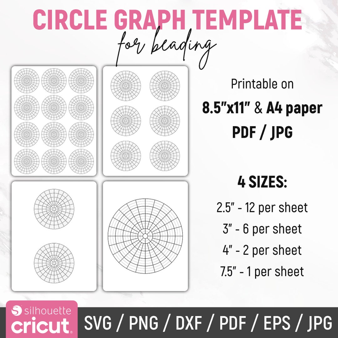 Circle Graph Template, Bead Graph Paper, Beading Pattern, Polar Graph ...