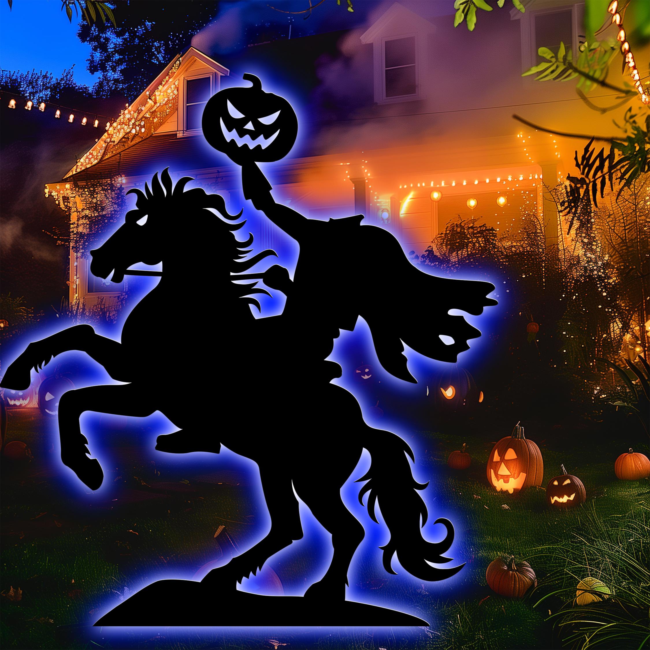 Headless Horseman Template, Halloween Scene Lawn Decor, Outdoor ...