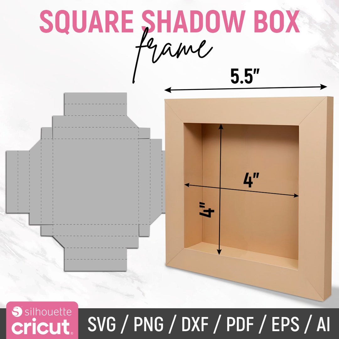 3D Shadow Box Frame, Shadow Box Template, Cricut Shadow Box, Square ...