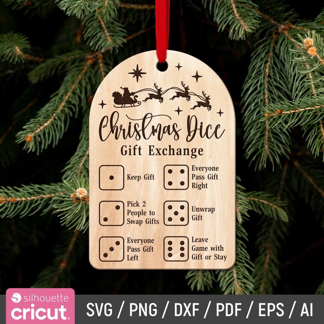 Christmas Dice Gift Exchange Game Svg, Christmas Tag Svg, Christmas ...
