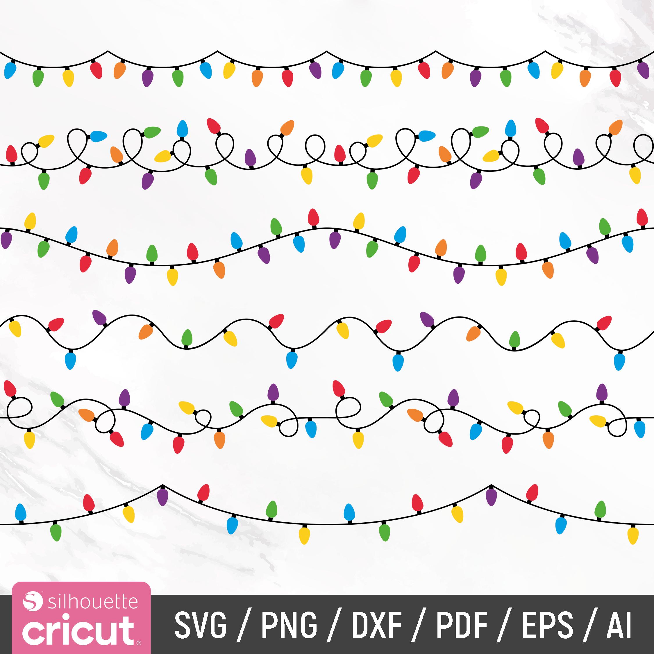Christmas Lights Svg Bundle, Seamless Christmas Lights Pattern ...