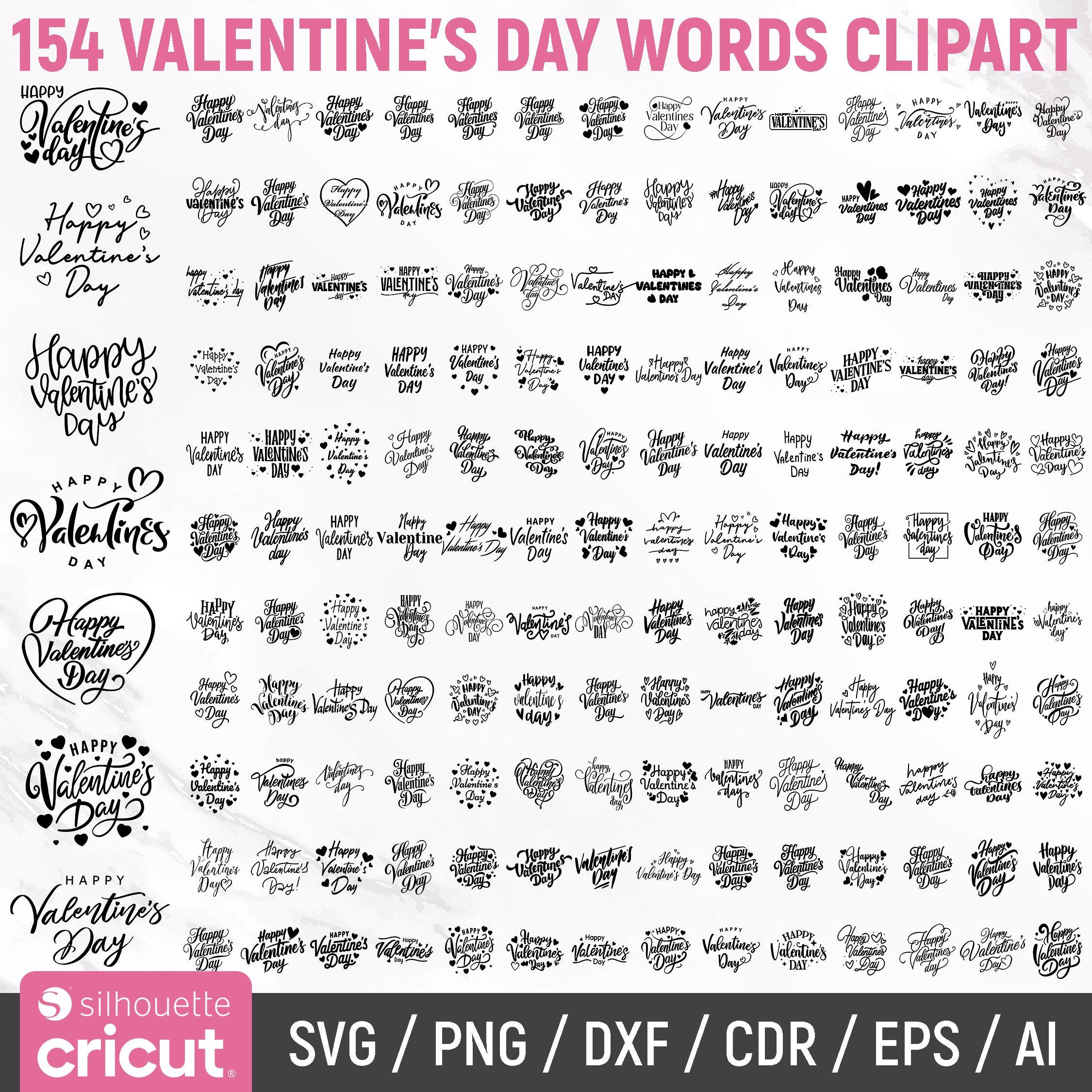 Paquete SVG de Feliz Día de San Valentín, Palabras SVG de San Valentín ...