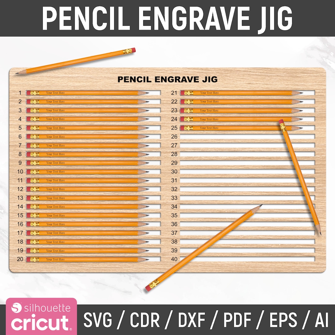 Pencil Jig Svg, Pencil Jig Engrave Template, Laser Ready Pencil Jig ...