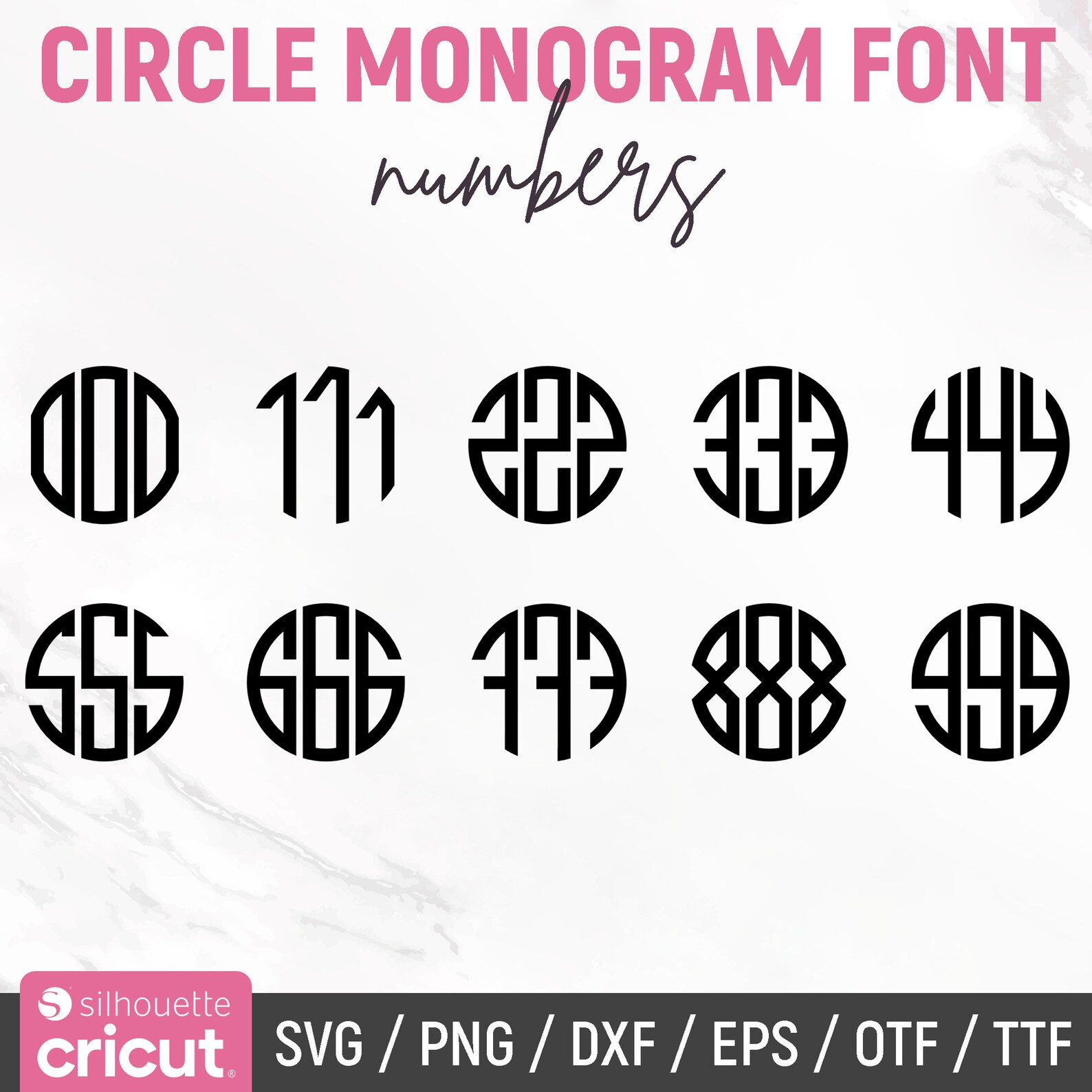 Circle Monogram Font Svg, Circle Monogram Letters & Numbers Svg ...