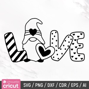 Valentine Gnome Svg Bundle, Gnome Clipart, Gnomes Valentines Day Svg ...