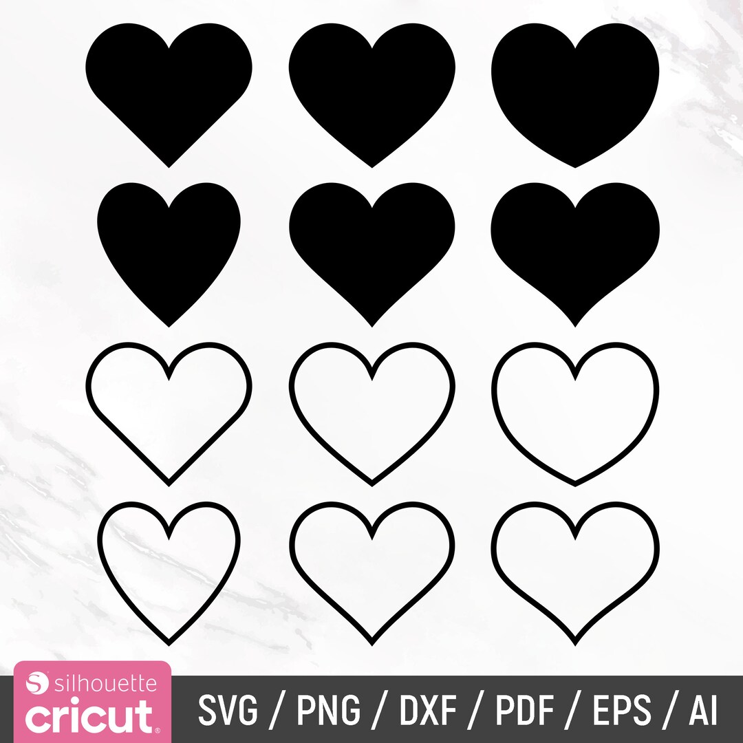 Heart Svg, Heart Shape Bundle Svg, Heart Outline Svg, Valentine's Day ...