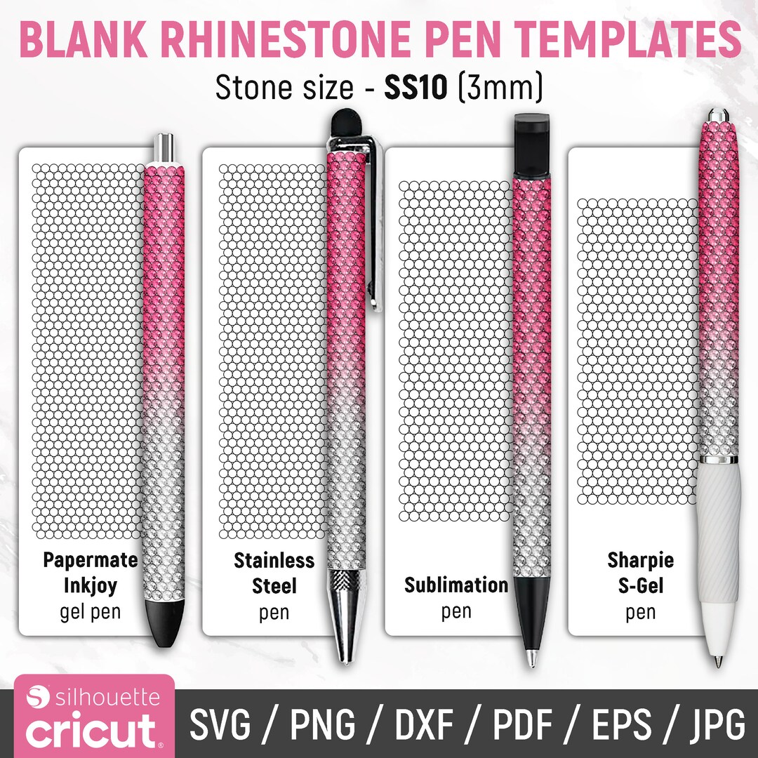 Blank Rhinestone Pen Template BUNDLE, Rhinestone Pen, Rhinestone ...
