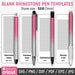 Blank Rhinestone Pen Template BUNDLE, Rhinestone Pen, Rhinestone ...