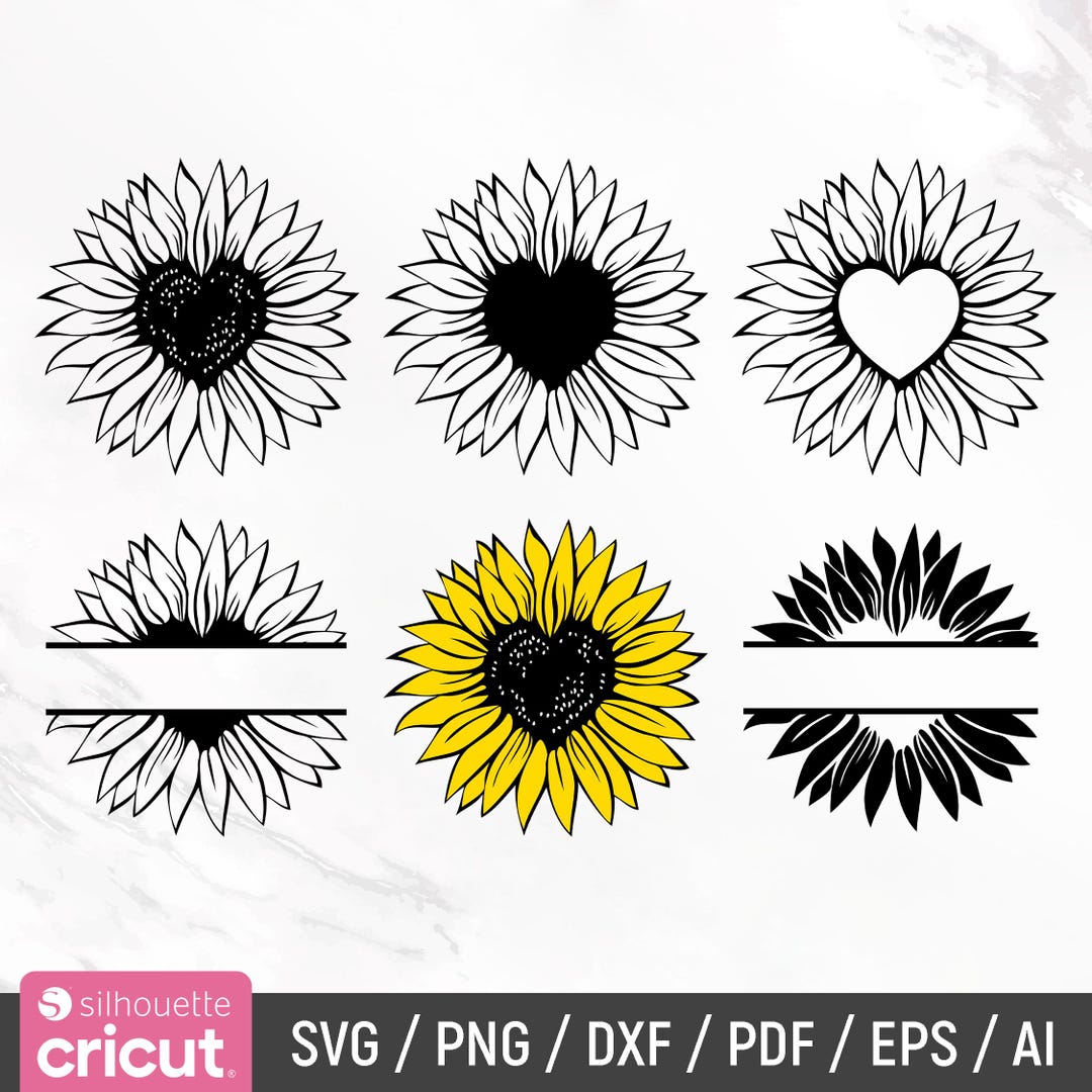 Sunflower Svg Bundle, Sunflower Svg, Floral Svg, Sunflower Vector ...