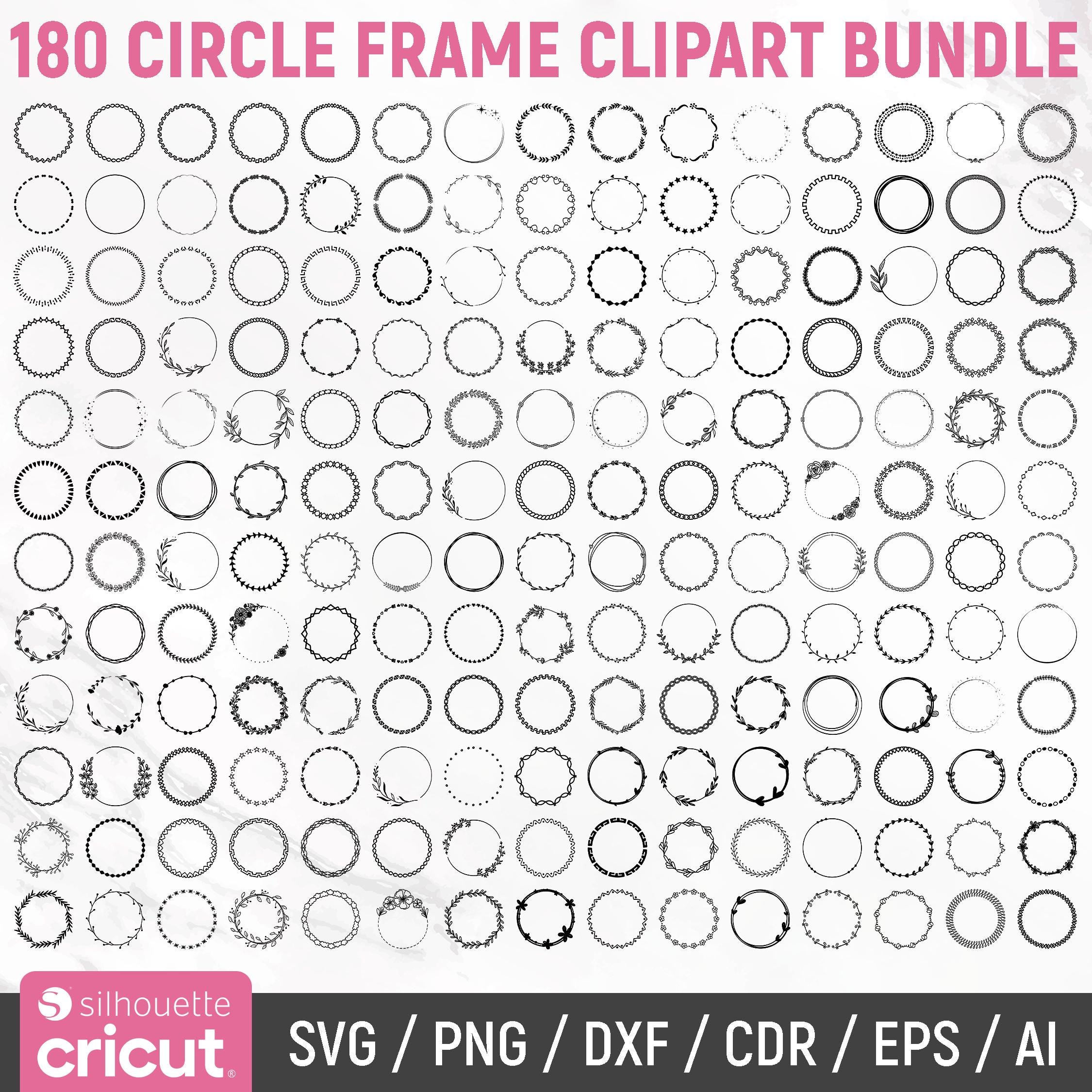 Circle Frame Svg Bundle, Double Circle Frame Svg, Circle Svg, Round ...