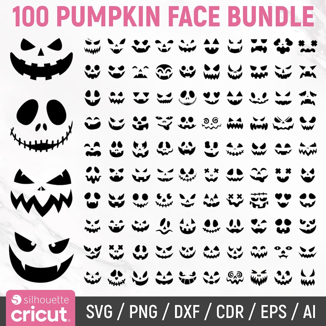 Pumpkin Face Svg, Jack O Lantern Faces, Halloween Pumpkins Faces ...