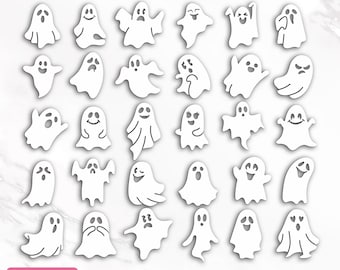 Ghost Svg Bundle, Ghost Clipart, Halloween Svg, Ghost Outline, Ghost ...