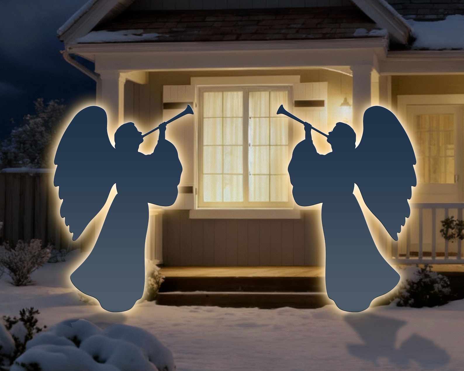 Angel With Trumpet Template, Christmas Scene Lawn Decor, Outdoor ...