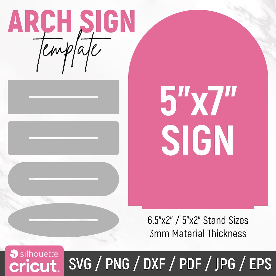 5x7 Arch Sign Template, Arch Sign Svg, Standing Sign Base, Social Media ...