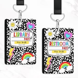 Classroom Hall Passes, Bathroom Pass, Nurse Pass, Composition Notebook ...