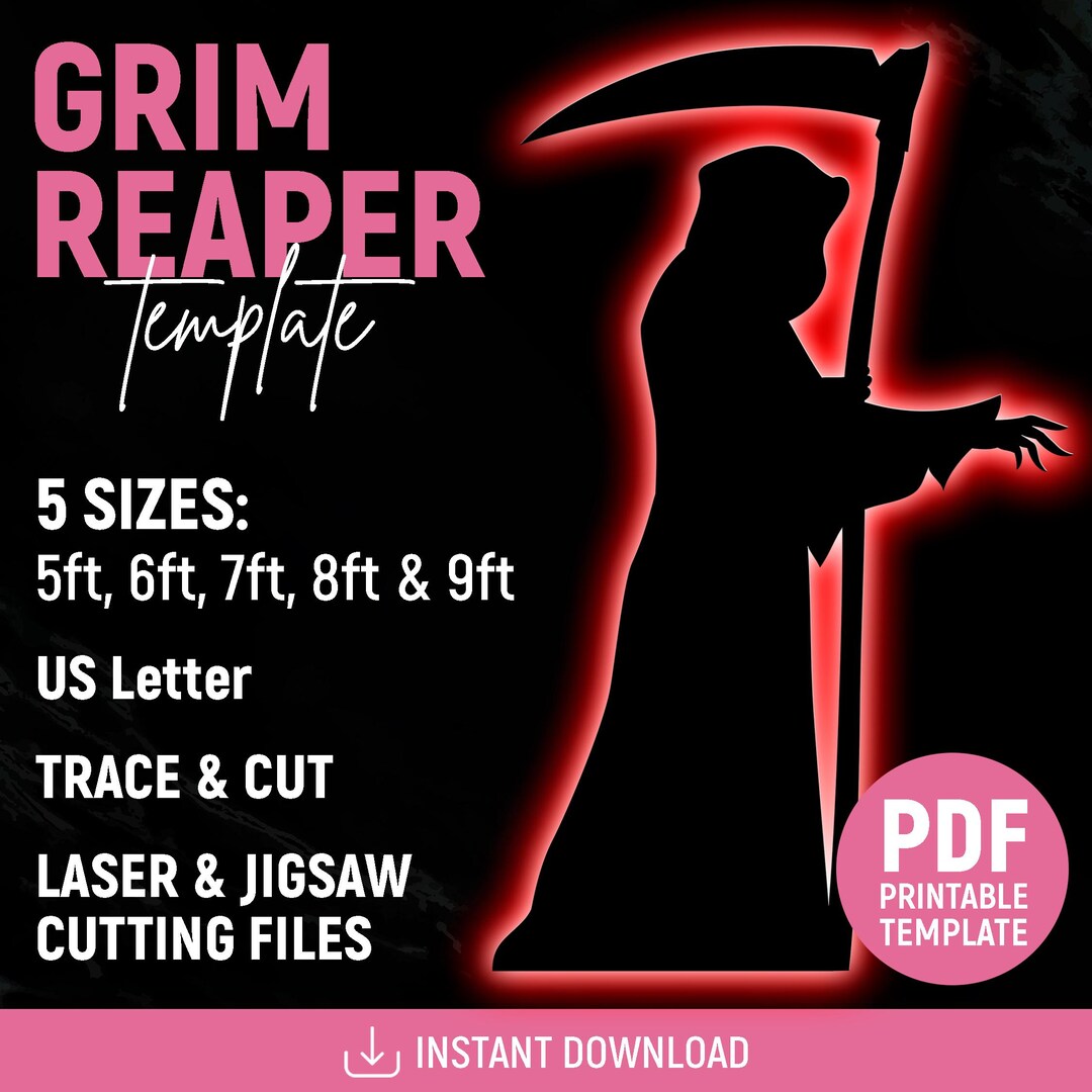 Grim Reaper Template, Halloween Scene Lawn Decor, Outdoor Silhouette ...