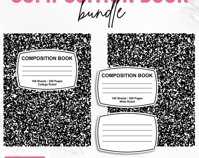 Composition Book Svg, Composition Book Cover, Notebook Template