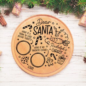 Dear Santa Tray Svg, Christmas Svg, Santa Tray Svg, Santa Plate Svg ...