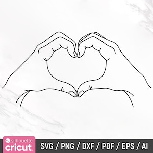 Heart Hands Svg, Custom Heart Hands, Love Hands Svg, Heart Sign Svg ...