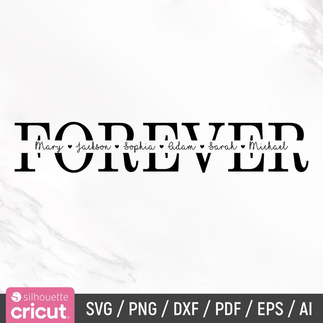 Forever Svg, Valentine's Day Svg, Forever Split Name Frame Svg, Forever ...